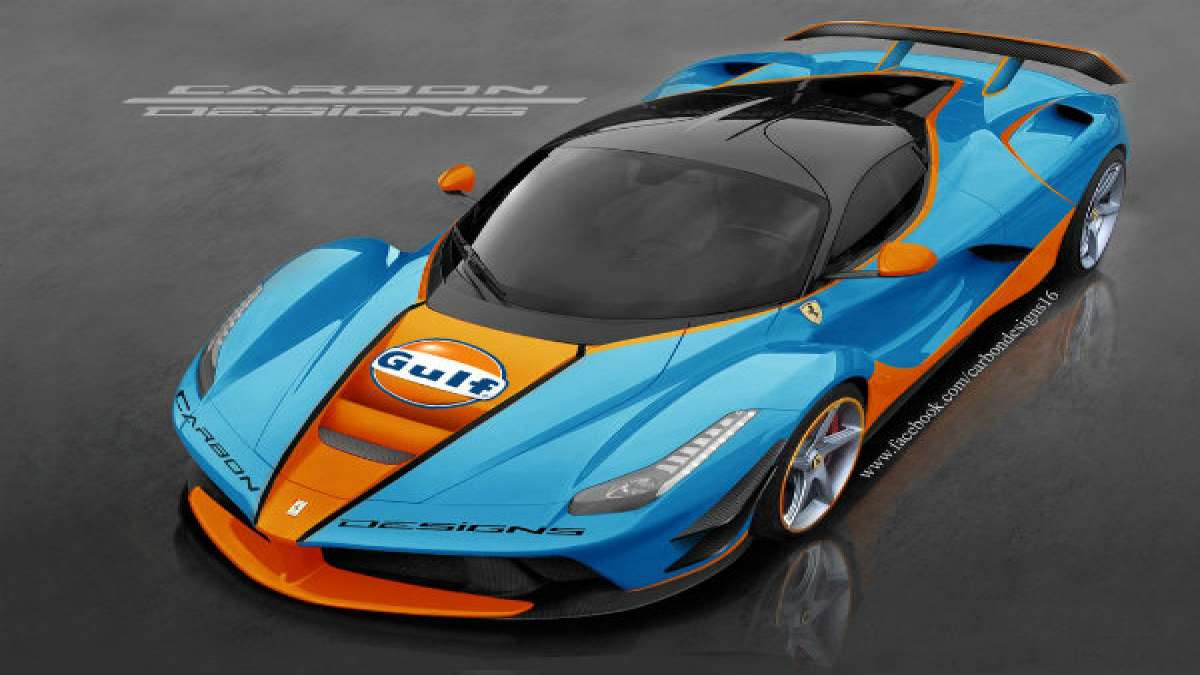 Carbon Designs | Ferrari LaFerrari Gulf Livery Renderings - DriveSpark News