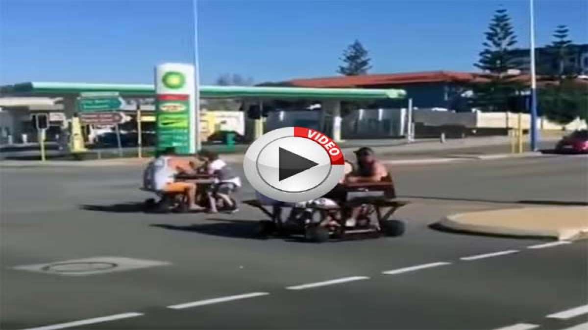 Video: Australian Motorized Picnic Table Prank - DriveSpark