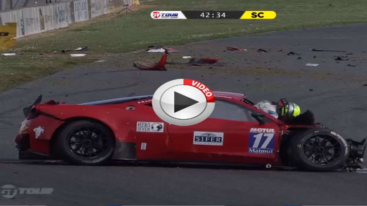 Ferrari Driver Escapes With His Life After Horror Crash - Video ...