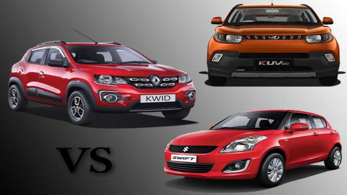 Mahindra KUV100 vs Renault Kwid vs Maruti Swift Comparison - DriveSpark ...