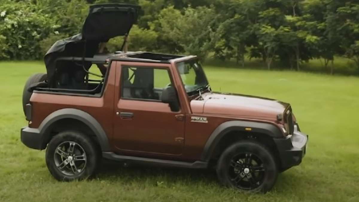 New Mahindra Thar Convertible Top Showcased In Video: Folding Procedure ...