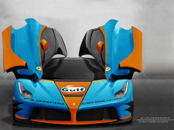 Carbon Designs | Ferrari LaFerrari Gulf Livery Renderings - DriveSpark News