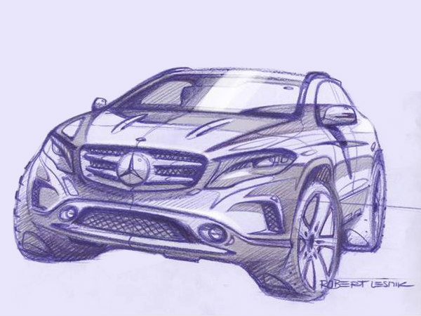 Mercedes-Benz GLA Class Compact Crossover Sketch Revealed - DriveSpark News