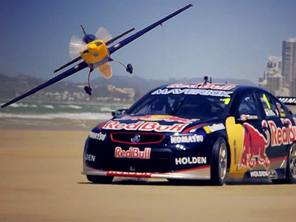 Red Bull Racing V8 Supercar Races Airplane In Gold Coast - DriveSpark
