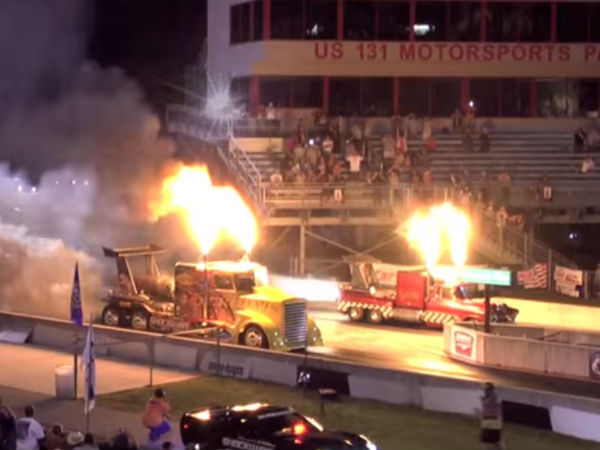 60,000 Horsepower Jet Trucks Drag Race - DriveSpark