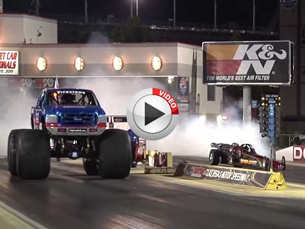 Monster Truck Bigfoot Vs Jet Car Compete In A Drag Race - DriveSpark