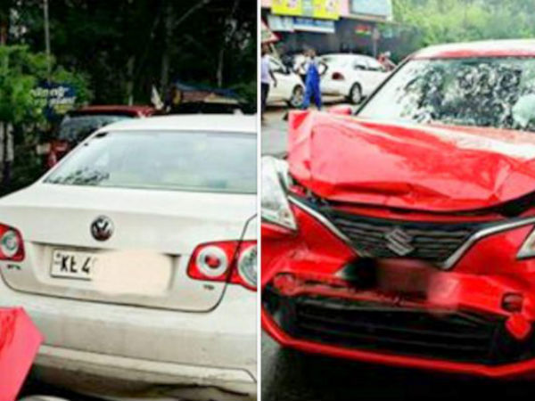 Maruti Suzuki Baleno Crashes Into Volkswagen Jetta, Gets Its Face ...