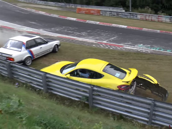Porsche Cayman GT4 Crashes At The Nurburgring - DriveSpark News