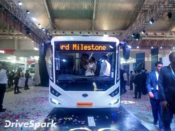 MG Group Unveils Columbus Tarmac Bus, Launches Mammoth At Bus World ...