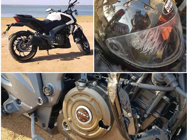 First Crash Involving Bajaj Dominar Reported; 2 Injured And Bike Badly ...
