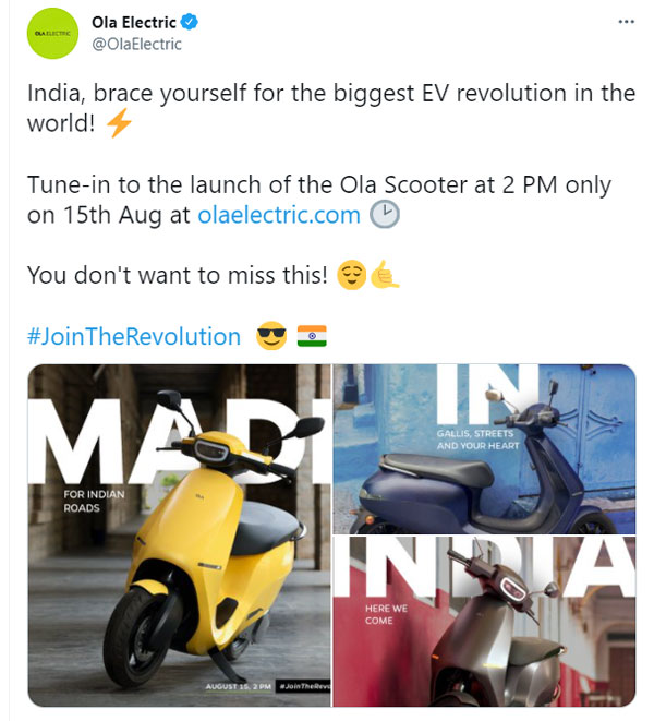 Ola Electric Scooter Launch Debut Date & Time Revealed: Here Is What We Know So Far - DriveSpark ...