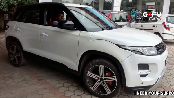 Maruti Suzuki Vitara Brezza Modified To Range Rover Evoque Look-A-Like ...