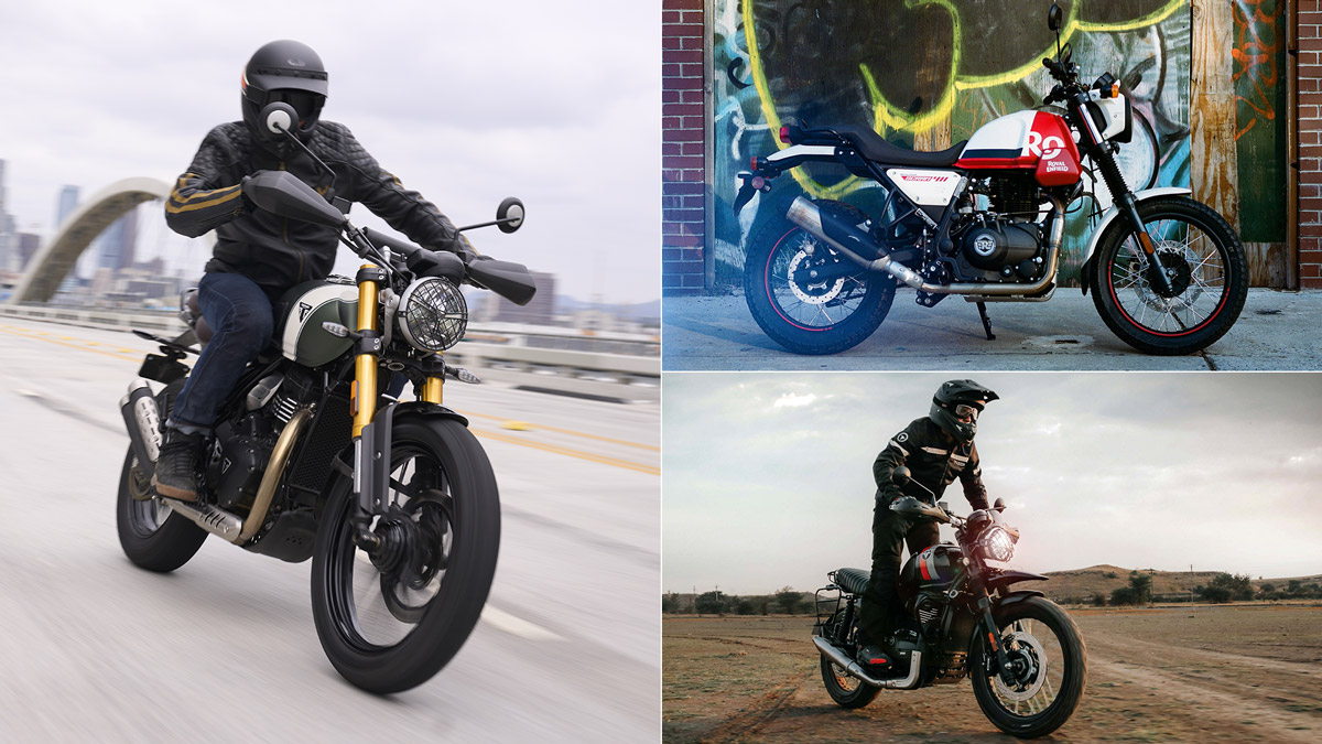 Triumph Scrambler 400 X Vs Yezdi Scrambler Vs Royal Enfield Scram 411 ...