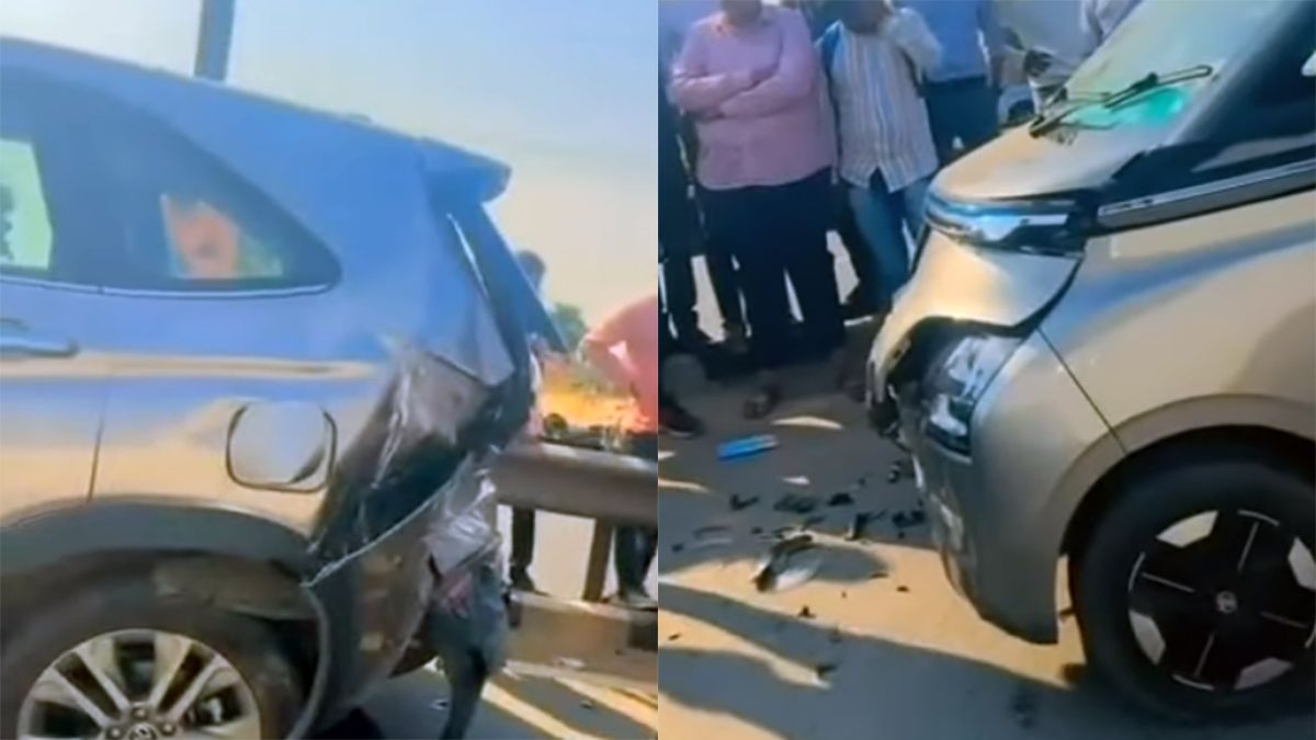 MG Comet EV collides with Toyota Innova HyCross - DriveSpark