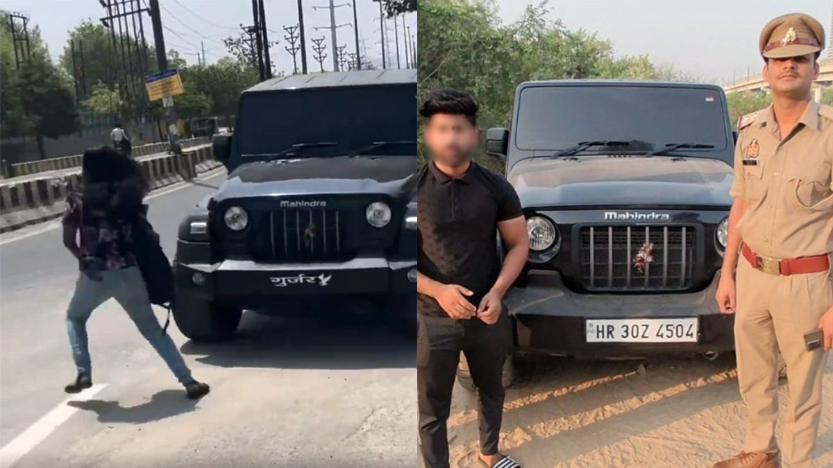 Mahindra Thar Driver Fined Rs 35,000 For Viral Stunt In Noida - DriveSpark